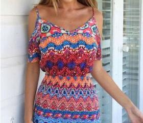 Fashion Printing Slim Package Hip Strap Dress Sexy Strapless Wssd on Luulla